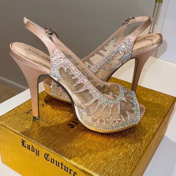 Lady Couture | Shoes | Lady Couture Crystal Peep Toe Platform | Poshmark